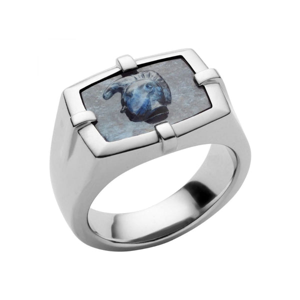 Diesel Men's Ring Stainless Steel With African Blue Stone Logo Size 9 ...