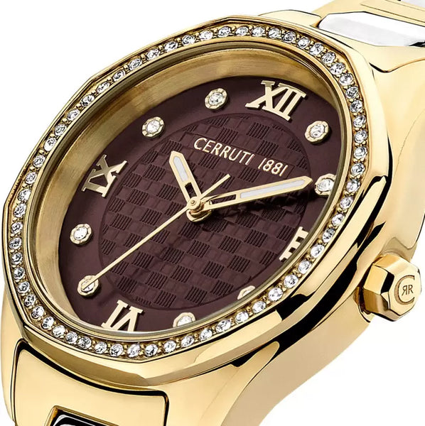 Cerruti 1881 BRETAGNA Women's Brown Dial Analog l Watch – Blue Salon