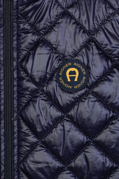 Aigner Kids Boy's Quilted Logo Waistcoat | Blue Salon | Qatar | GCC