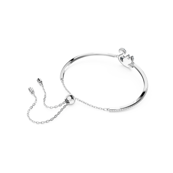 Swarovski Swarovski Iconic Swan Bangle Swan, Blue, Rhodium plated, Med ...