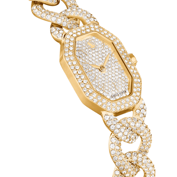 Swarovski Dextera Chain watch, Crystal bracelet, Gold tone, Gold-tone ...