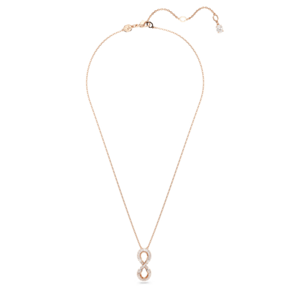 Swarovski Hyperbola Pendant Infinity Necklace, White, Rose gold-tone p ...