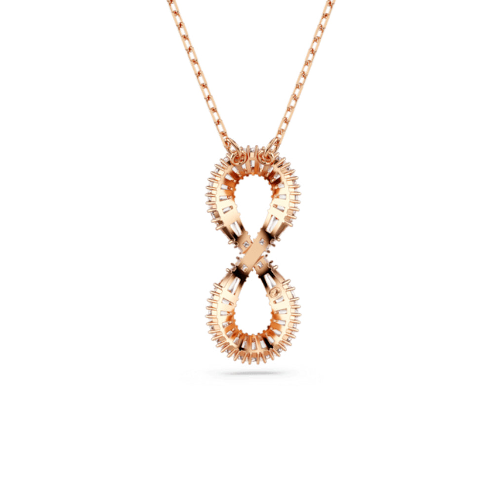 Swarovski Hyperbola Pendant Infinity Necklace, White, Rose gold-tone p ...