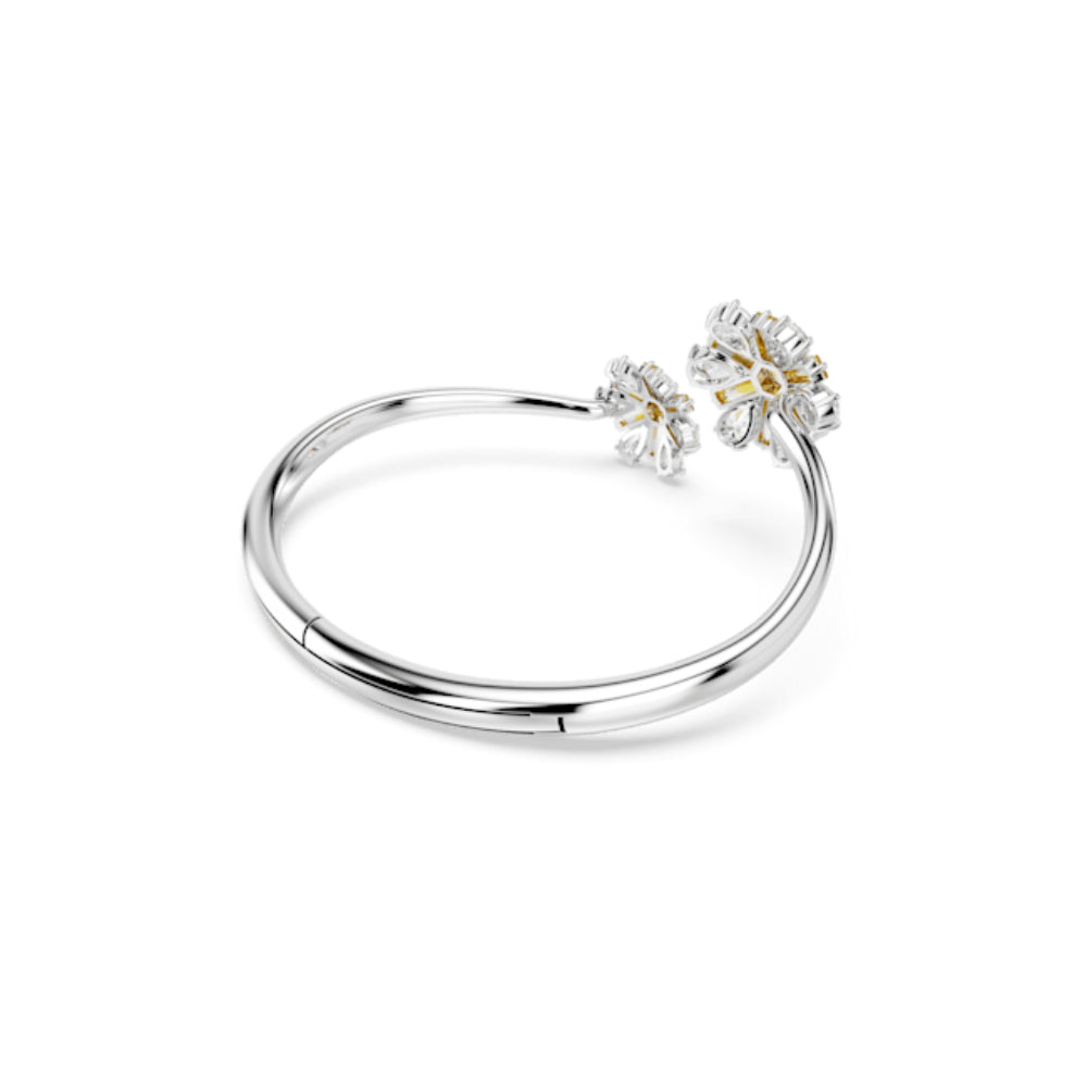 Swarovski Idyllia Bangle Flower, Yellow, Rhodium plated, – Bluesalon.com