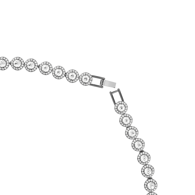 Swarovski Una Necklace Round Cut, Long, White, Ruthenium plated ...