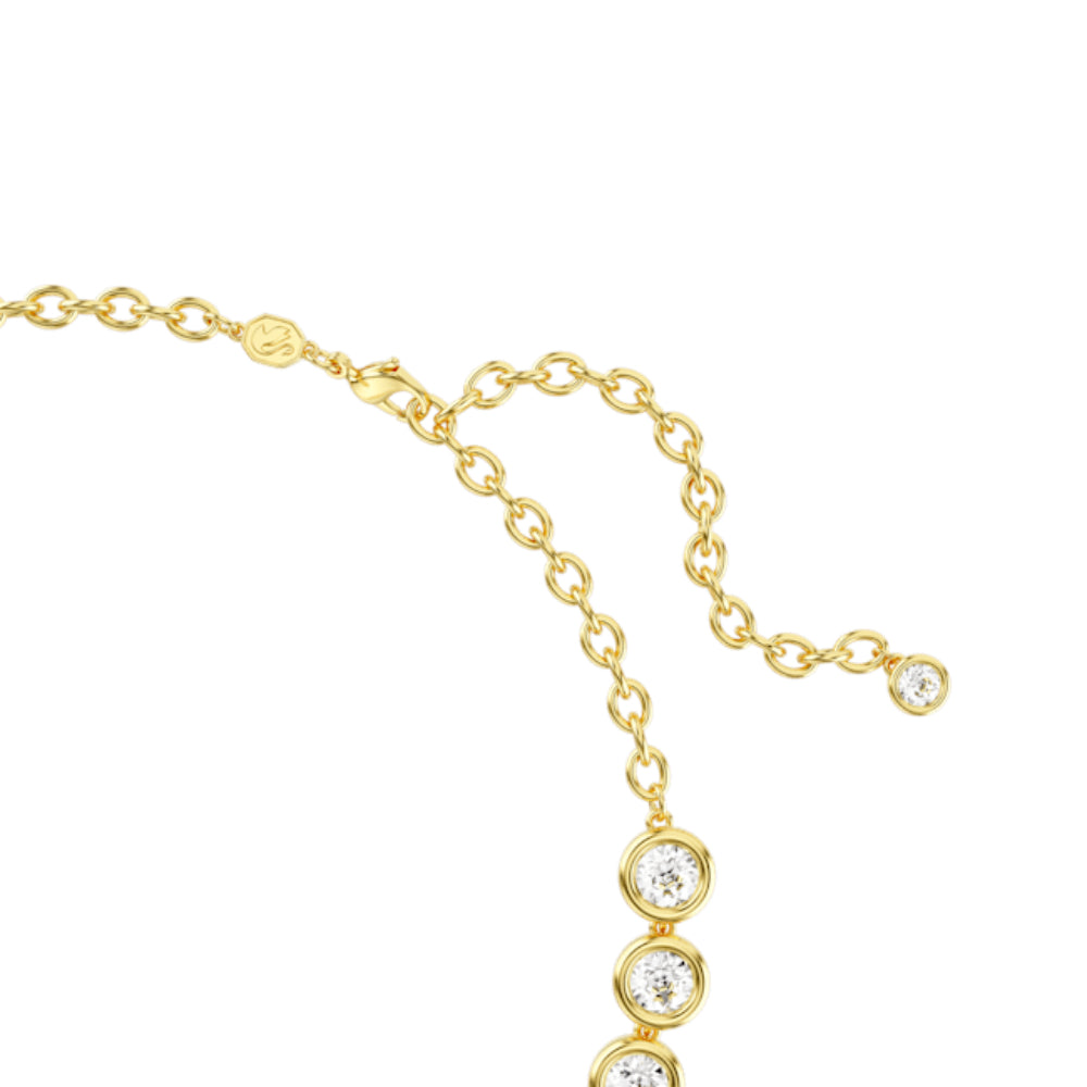 Swarovski Imber Necklace Round cut, White, Gold-tone plated – Bluesalon.com