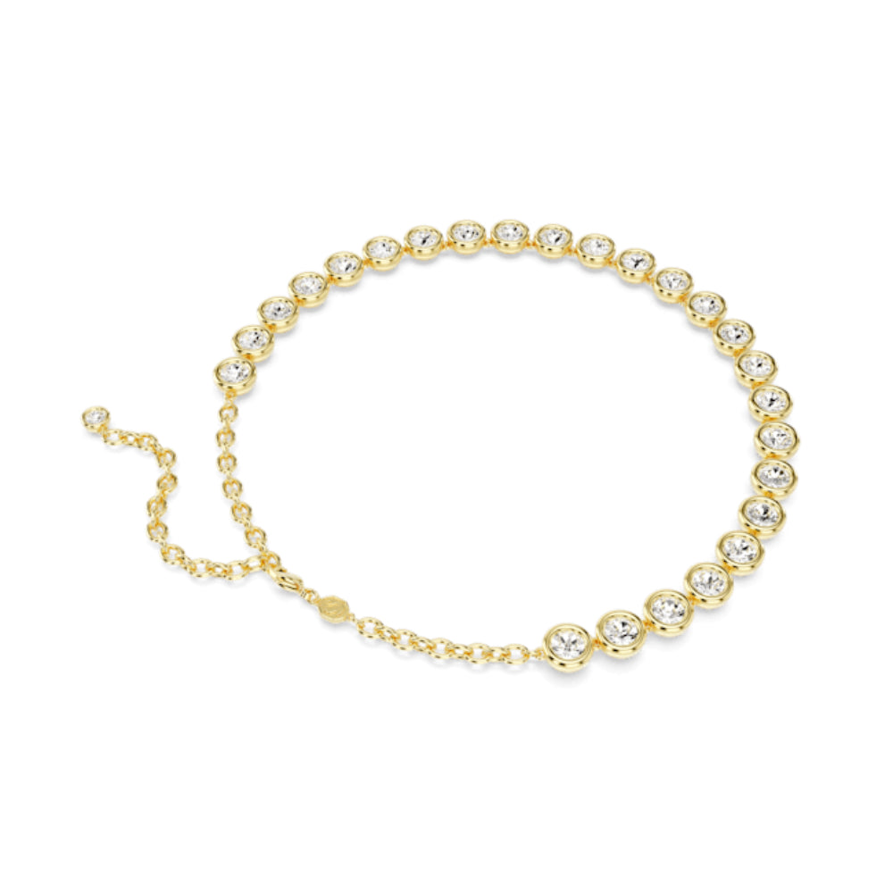 Swarovski Imber Necklace Round cut, White, Gold-tone plated – Bluesalon.com