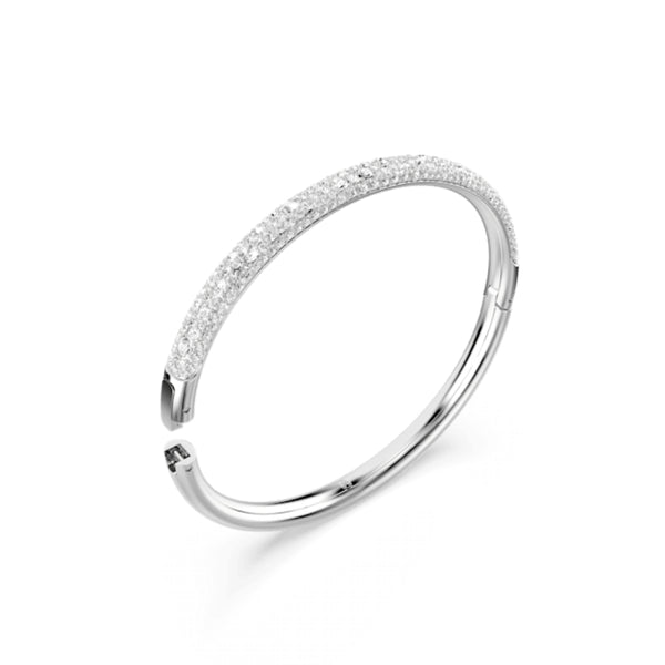 Swarovski Meteora Bangle Snow pave, White, Rhodium plated – Blue Salon