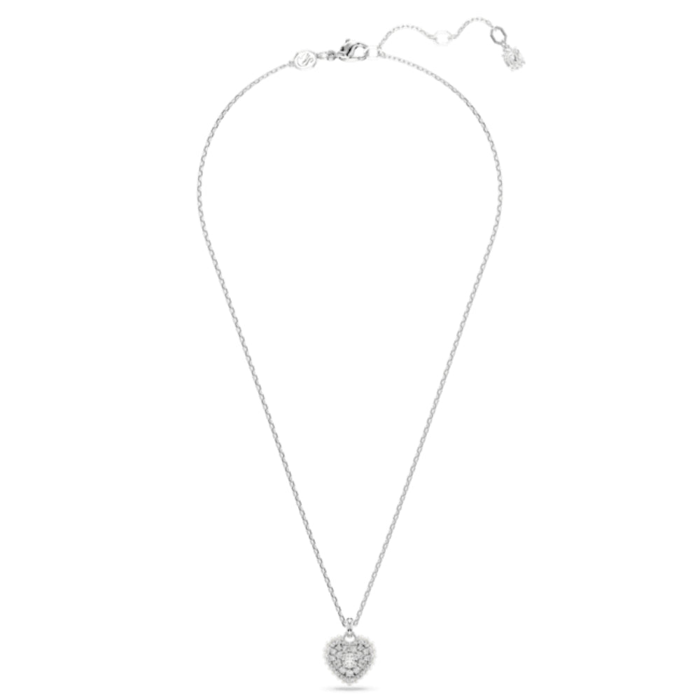 Swarovski Hyperbola pendant Heart Necklace, White, Rhodium plated ...