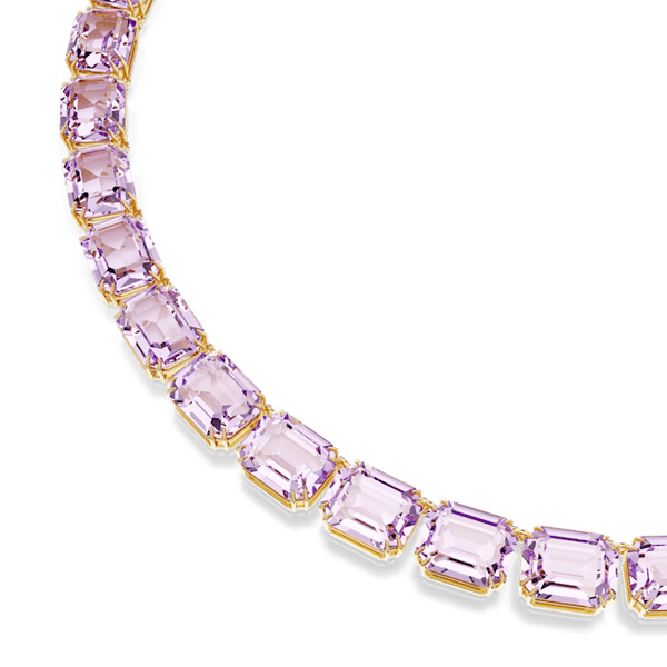 Swarovski Millenia Tennis Necklace Octagon cut Purple Gold-tone plated ...