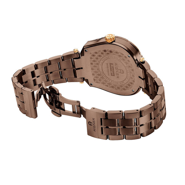 Aigner Rovigo Gents Brown Dial Stainless Steel Brown Rose Gold Watch ...