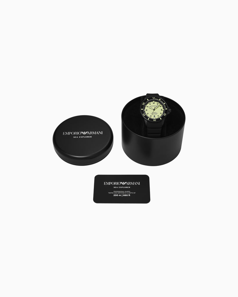 Emporio Armani Sea Explorer Automatic Silicone Watch – Blue Salon