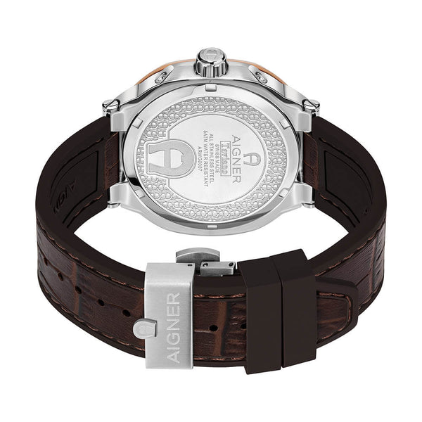 Aigner Taviano Men's Brown Dial Brown Leather Strap Watch – Blue Salon