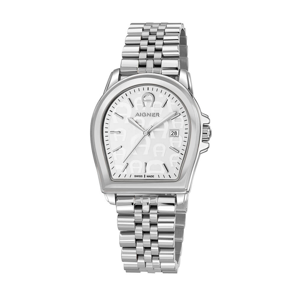 Aigner Verona Men's White Dial Stainless Steel Metal Bracelet Watch ...