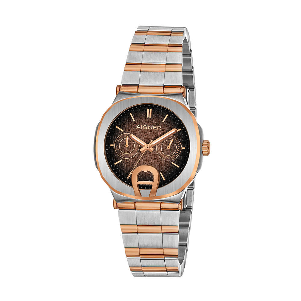 Aigner Taviano Women Brown Dial Silver Rose Gold Watch – Blue Salon