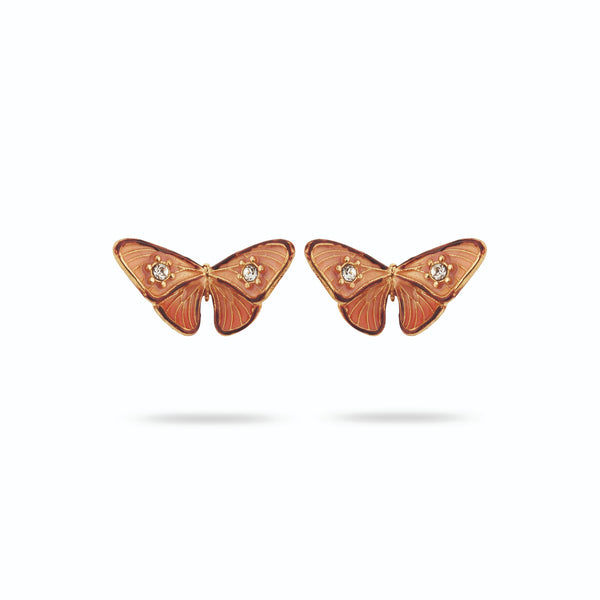 Les Nereides Enameled Butterfly and Stone Post Earrings – Blue Salon