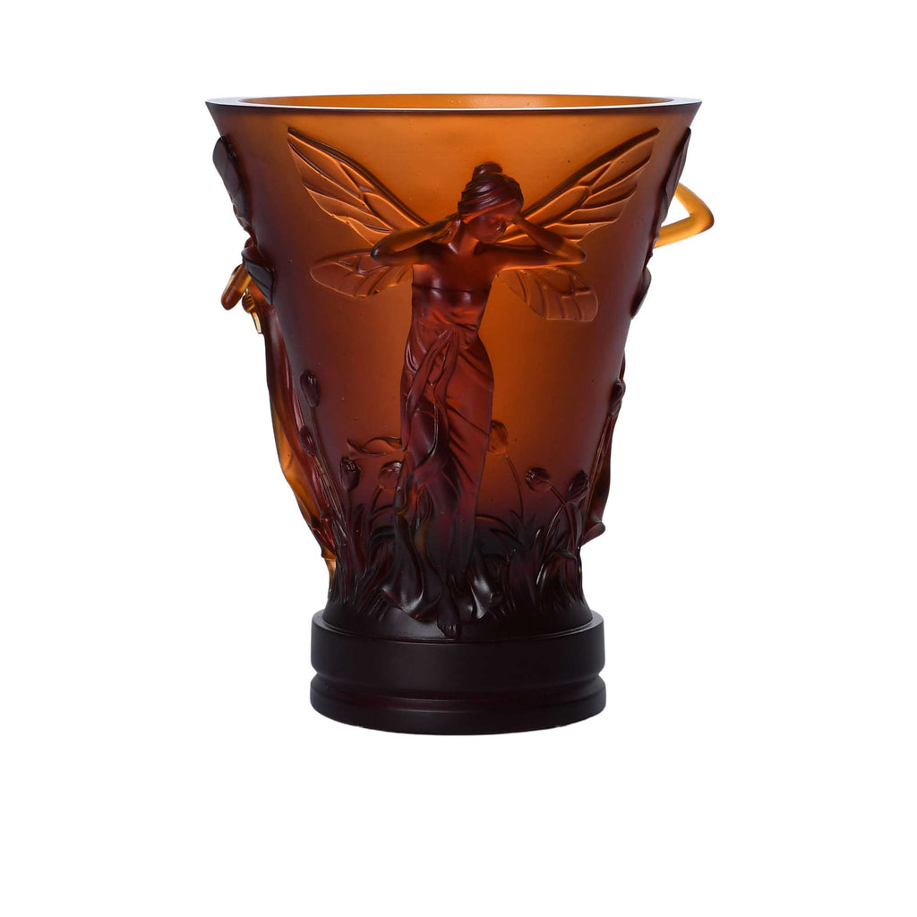 Cristal De Paris Vase Fee Amber Frosted Color Cristal – Blue Salon