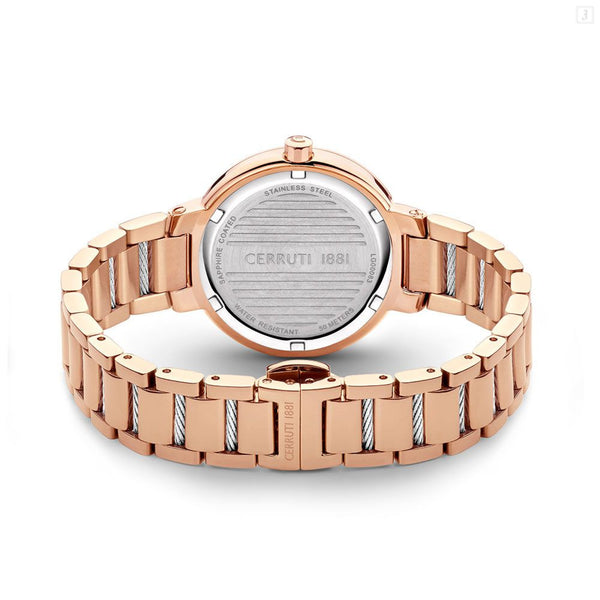 Cerruti 1881 Gardena Ladies White MOP Dial Rose Gold Stainless Steel W ...