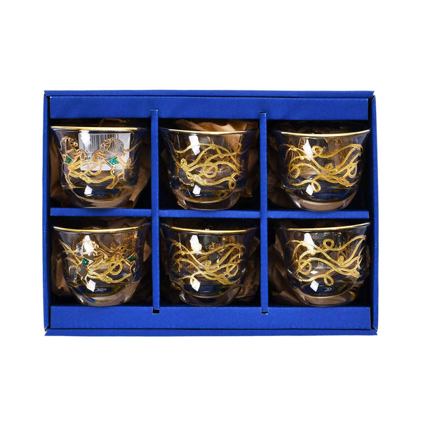 Combi Arabian Horse & Gold Scroll Mocca Cup Set (Set of 6) – Blue Salon