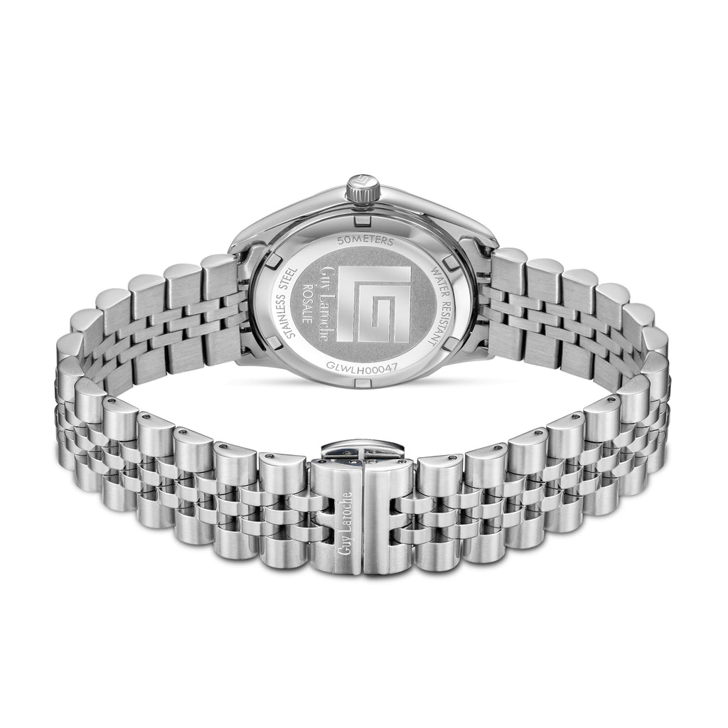 Guy Laroche Rosalie Men's Blue Dial Watch - Stainless Steel Fluted ...