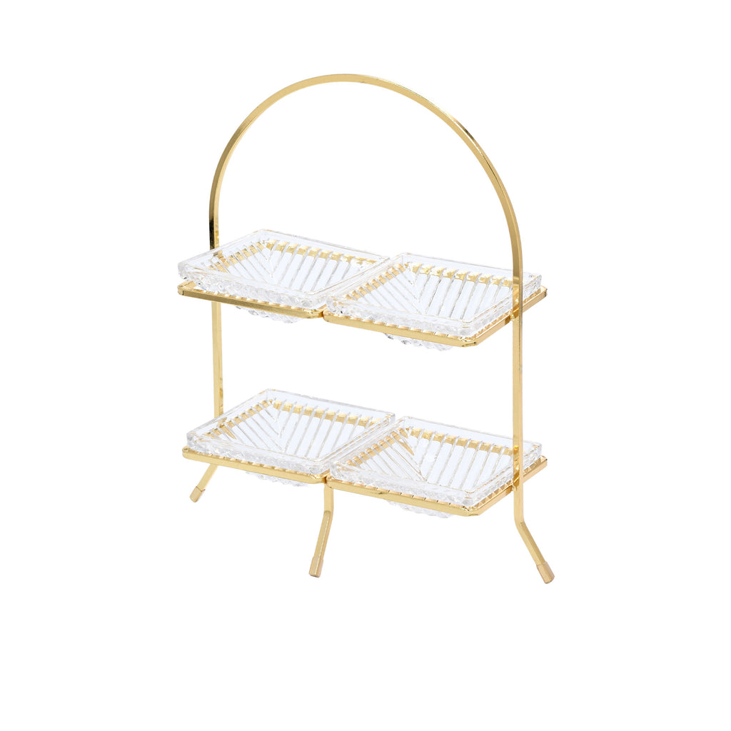 Ele 4PM Luxury Gold Stand Tray – Blue Salon