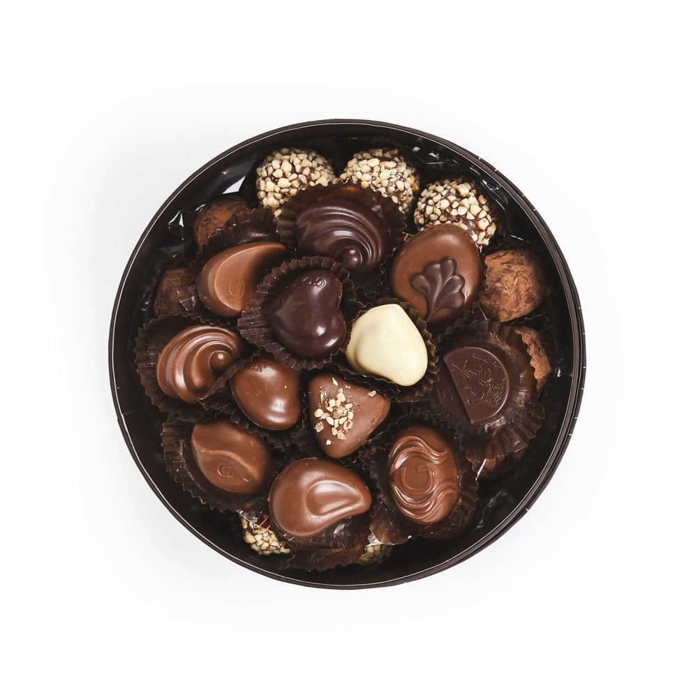 Godiva Round Box with Doha Skyline – Blue Salon