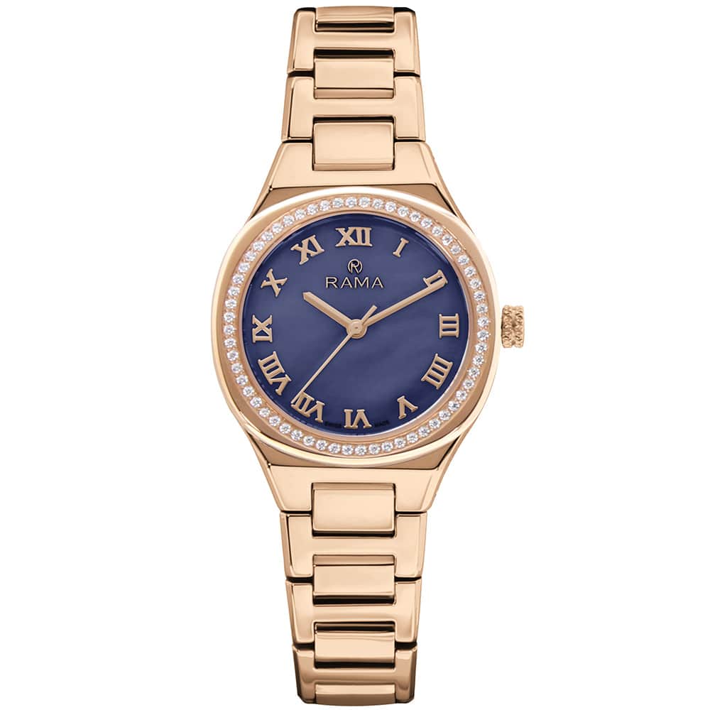 Rama Women's Blue Dial Rose Gold WaTch – Blue Salon