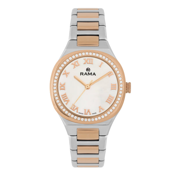 Rama Ladies White Dial Two-Tone Stainless Steel Quartz Watch ...