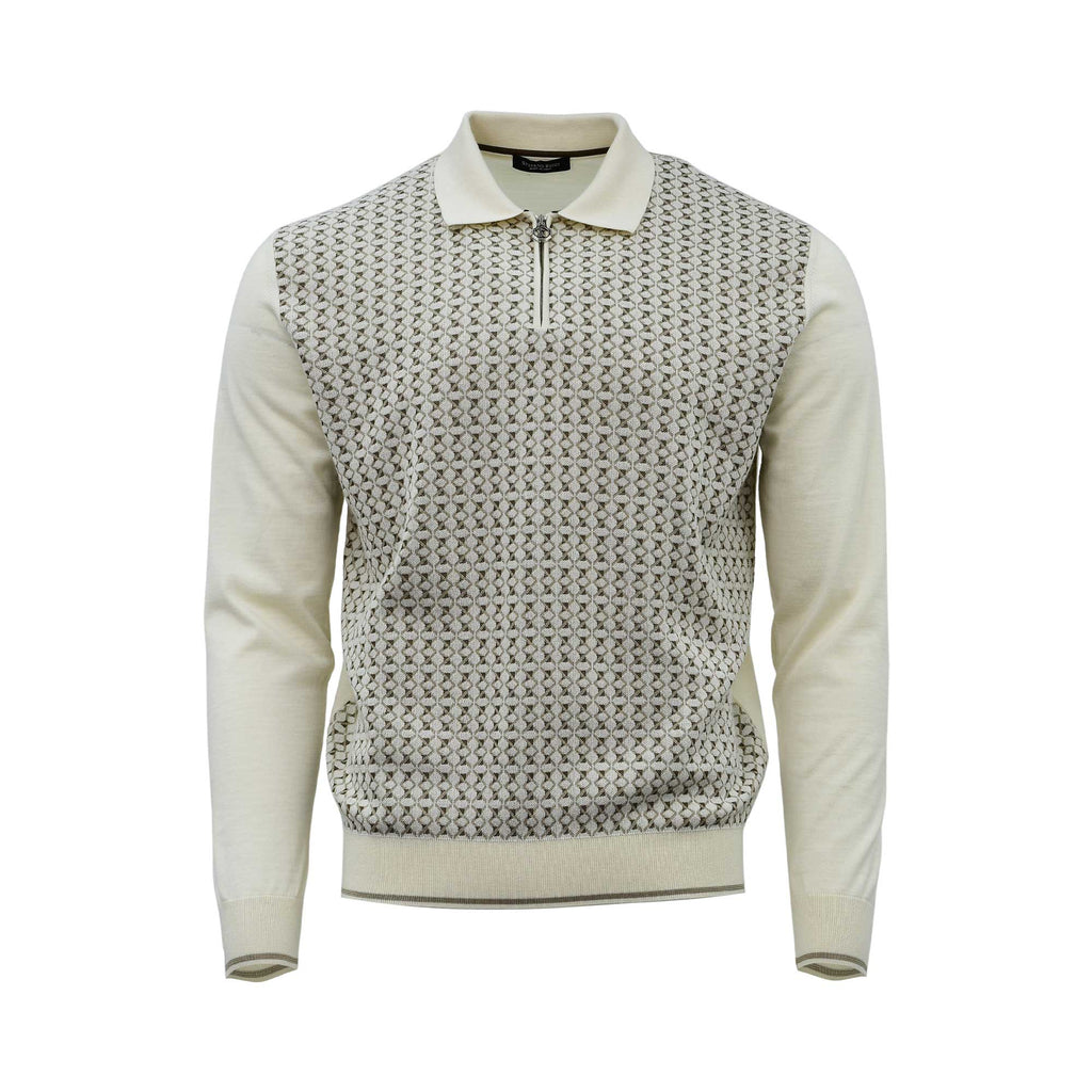 Stefano Ricci Men's Geometric Jacquard Knit Polo Sweater | Blue Salon ...