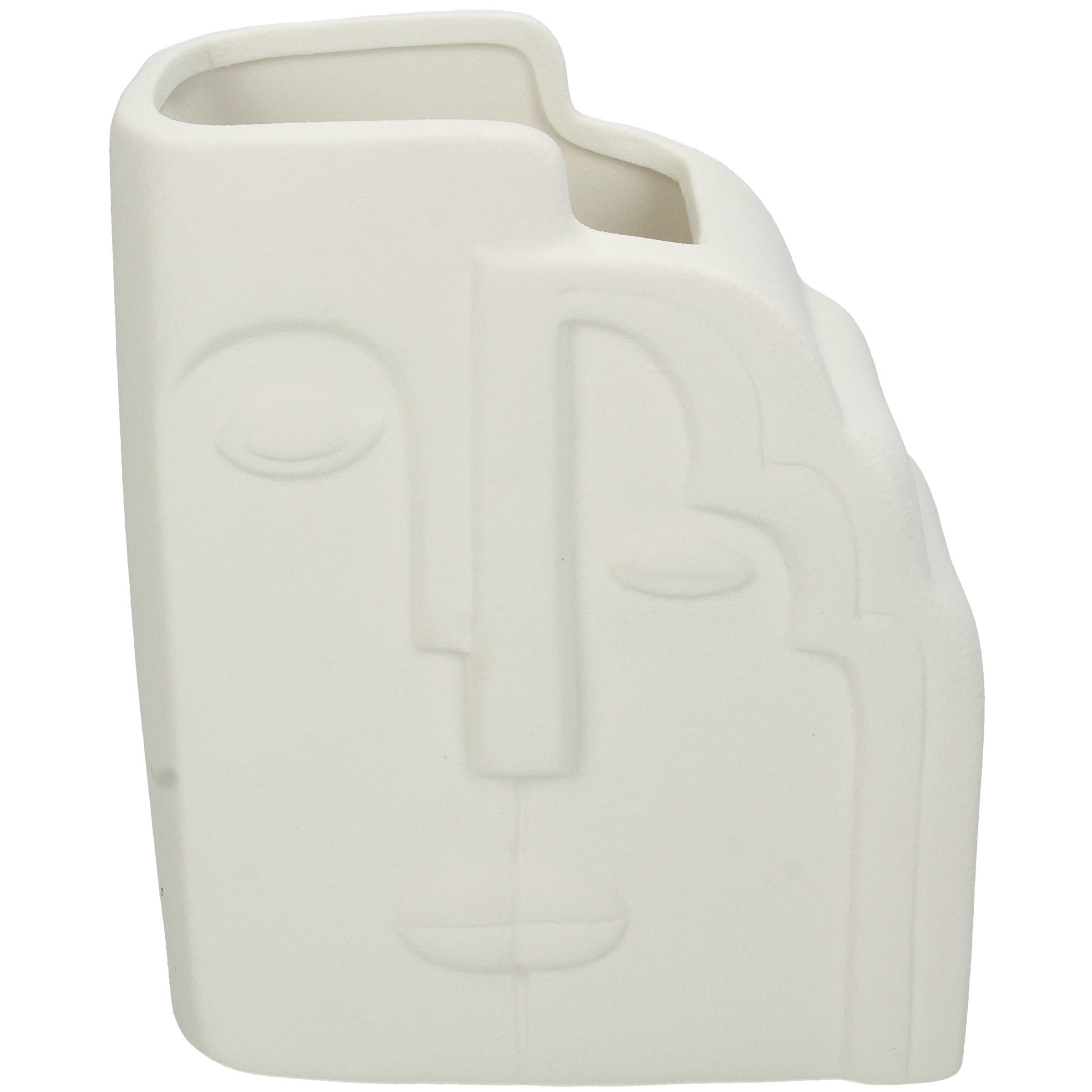 Kersten Vase Face Fine Earthenware White, Size: 14.5x9x17 Cm ...