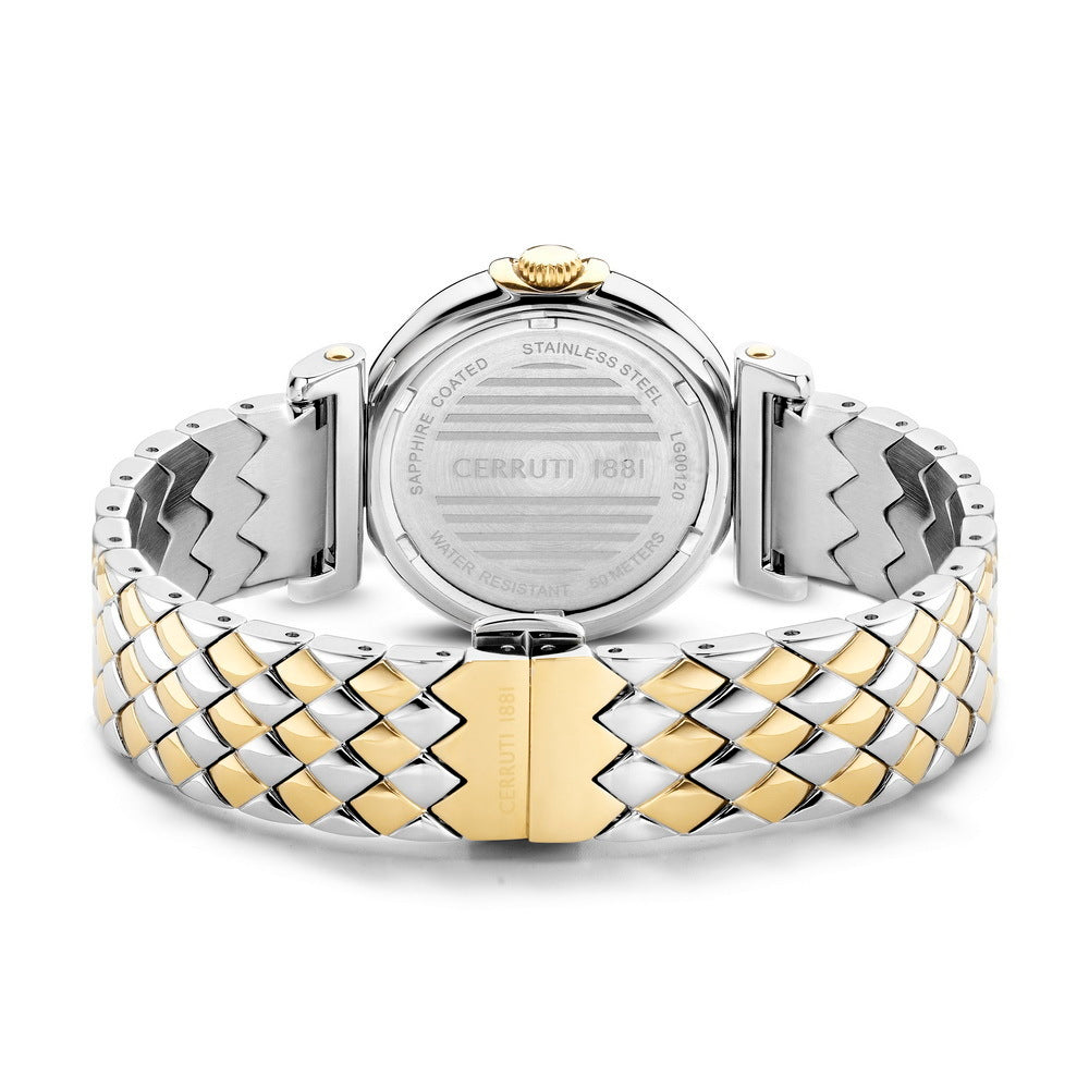 Cerruti Sesia Ladies Light Green Dial Stainless Steel Silver Gold Plat ...