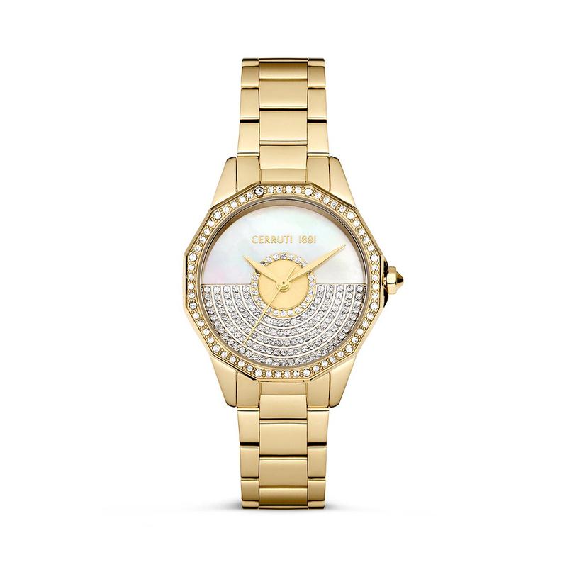 Cerruti 1881 Jesina Women's Silver Dial Gold Tone Steel Strap Watch ...