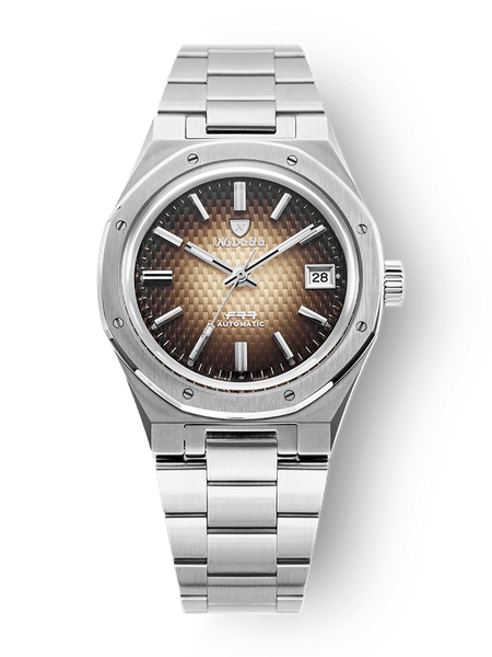 Nivada Grenchen F77 Brown Smoked with Date Men's Automatic Watch – Blue ...