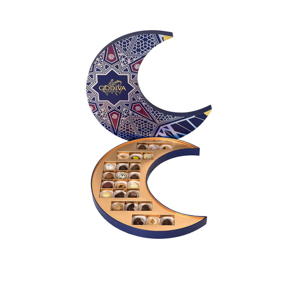 Godiva Ramadan Moon Shaped Chocolate Box – 24 Pieces – Blue Salon