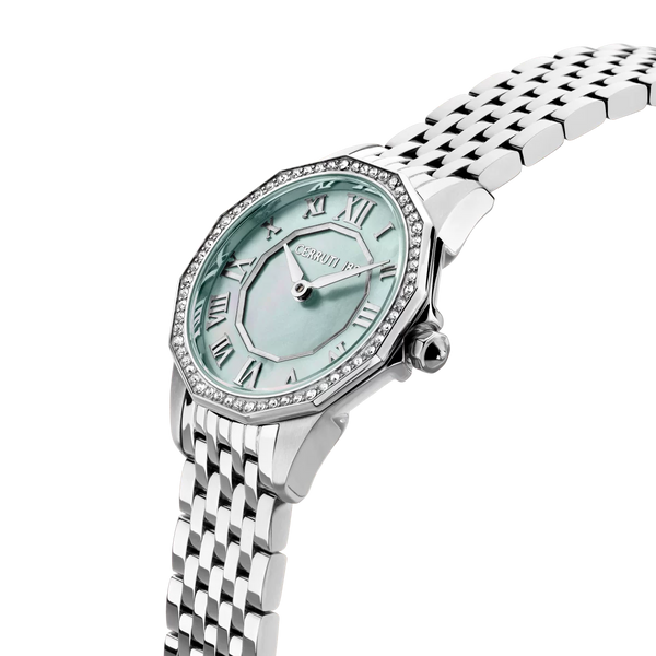 Cerruti 1881 Jesina Ladies Light Blue MOP Dial Stainless Steel Silver ...