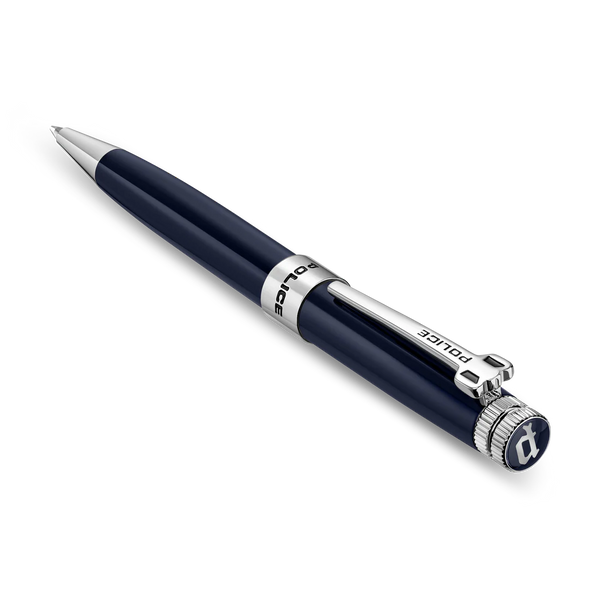 Police Amasis Blue Pen with Silver Trim | Blue Salon Qatar