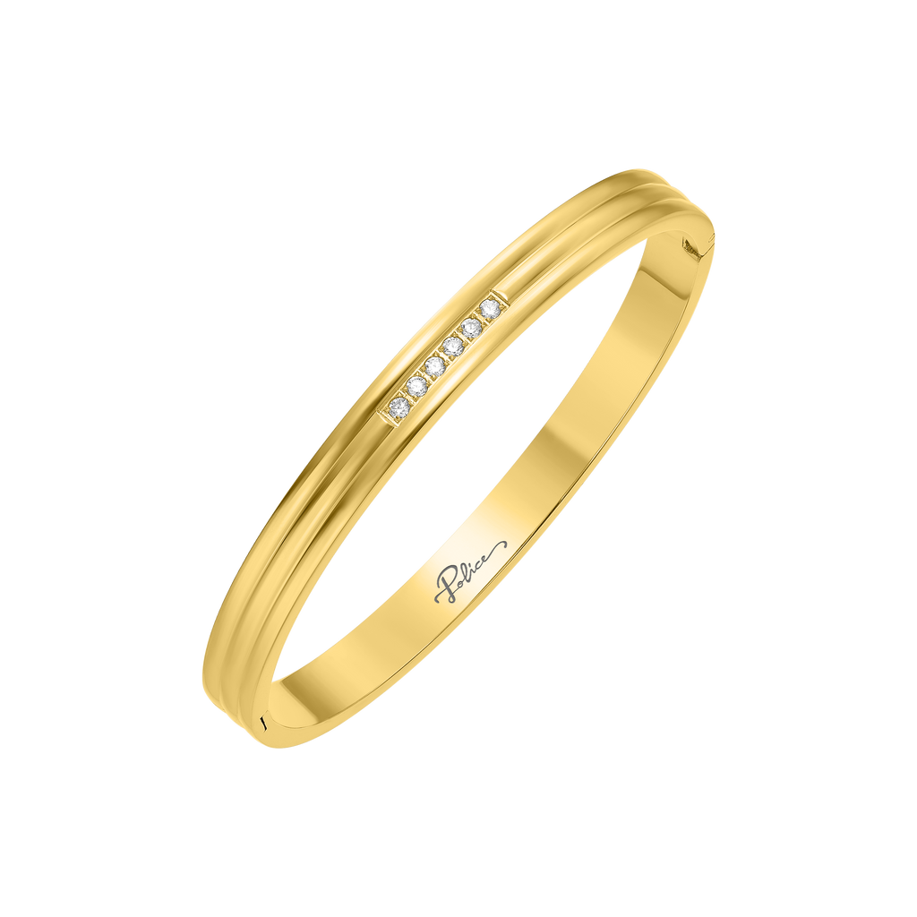 Police Lavaliere Gold Crystal Bangle | Women’s Bracelet – Blue Salon