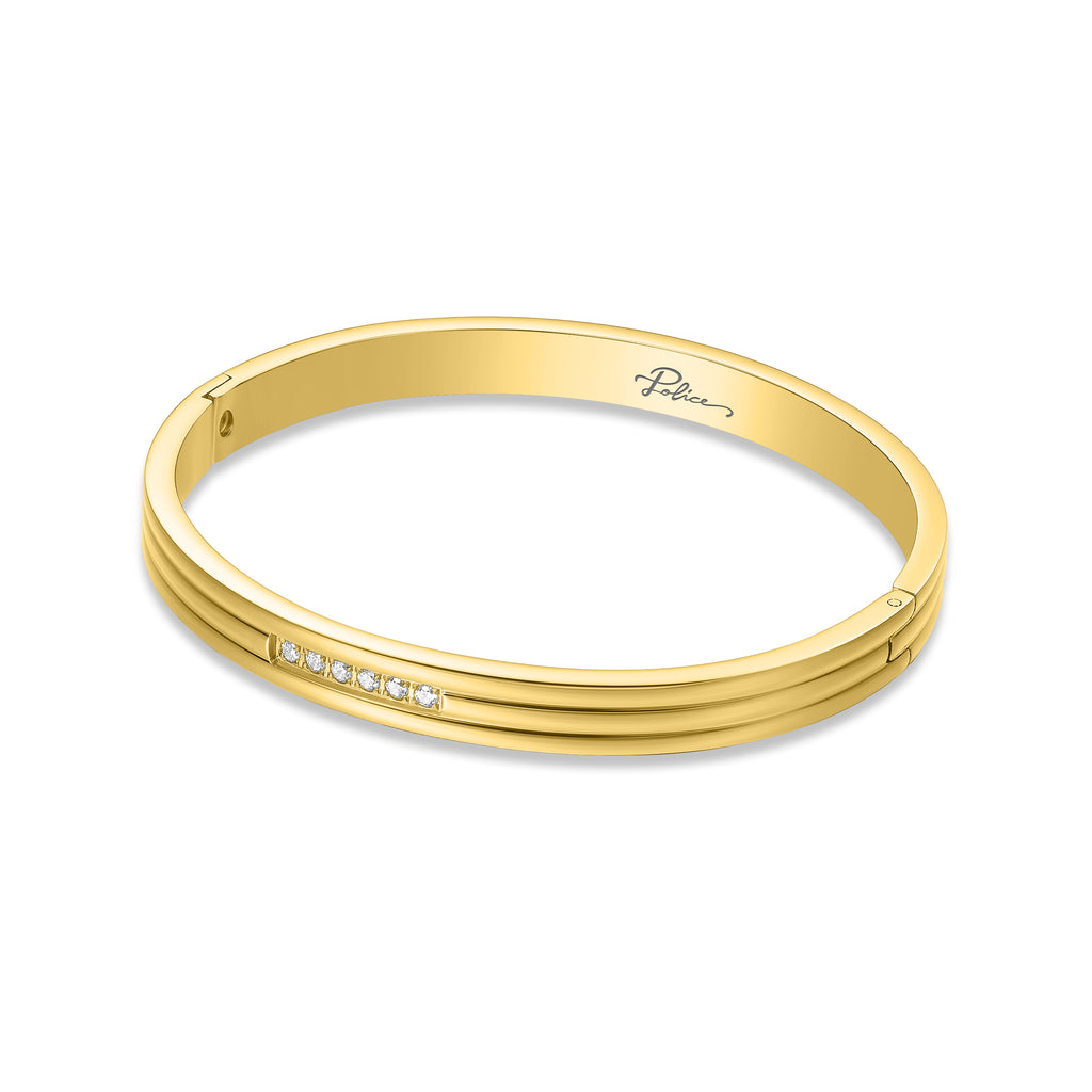 Police Lavaliere Gold Crystal Bangle | Women’s Bracelet – Blue Salon
