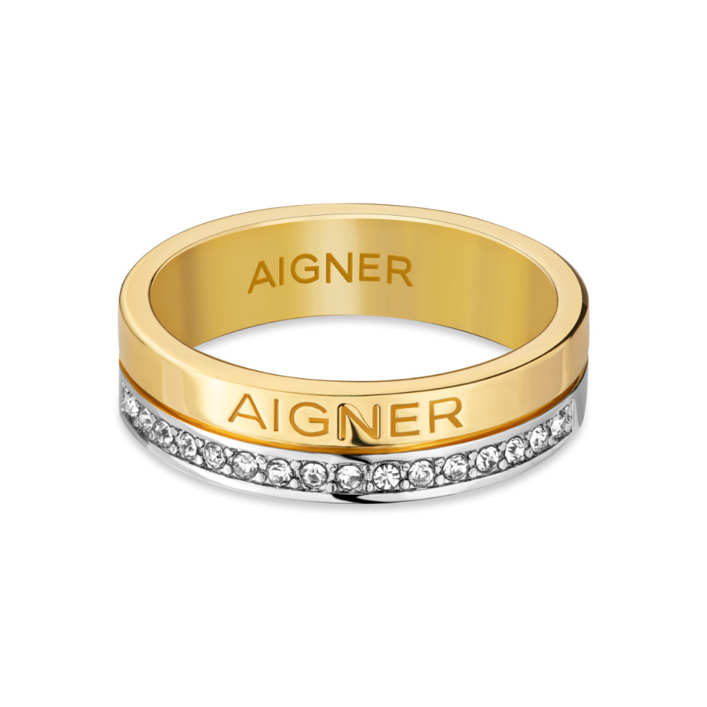 Aigner Women Silver And Gold Ring – Bluesalon.com