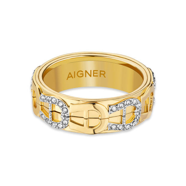 Aigner Women Silver And Gold Ring – Blue Salon