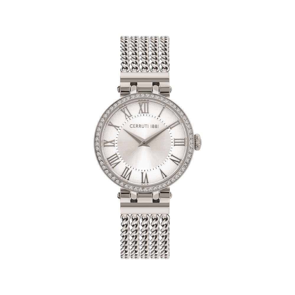 Cerruti Ladies Watch Silver Case And DialÂ With Silver Plated Metal Br ...