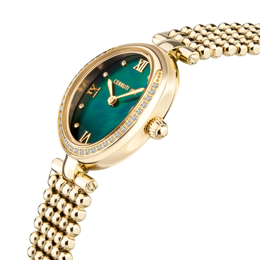 Cerruti 1881 Nemi Women Green Mop And Rose Gold Watch – Bluesalon.com