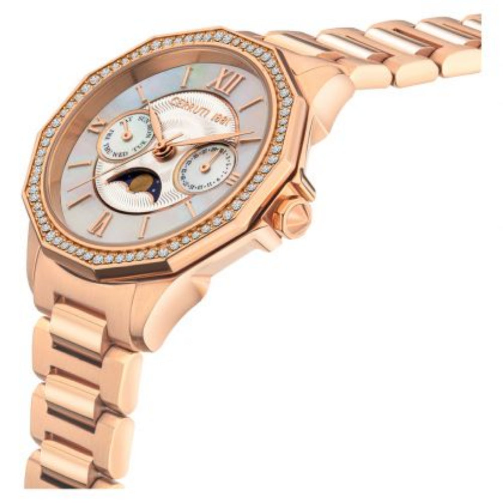 Cerruti Jesina Crystals Rose Gold Stainless Steel Bracelet Women's Ana ...