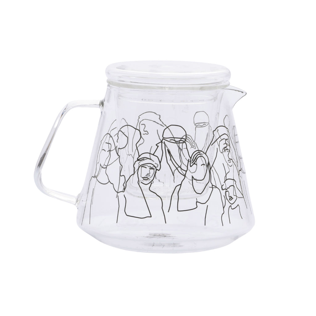 Decoration One Glass Pot 600cc Faces Black PC – Blue Salon