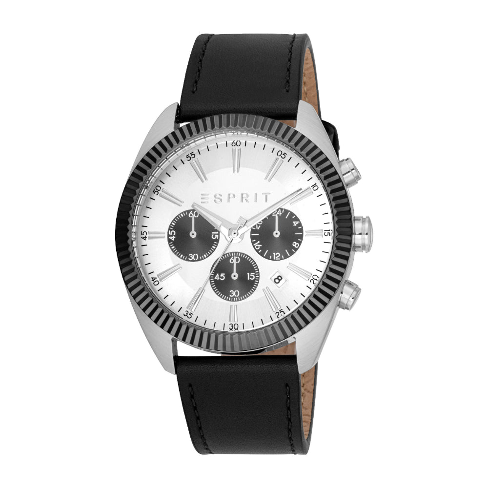 ESPRIT Men's Two Tone Silver & Black Color Watch with Chronograph Func ...