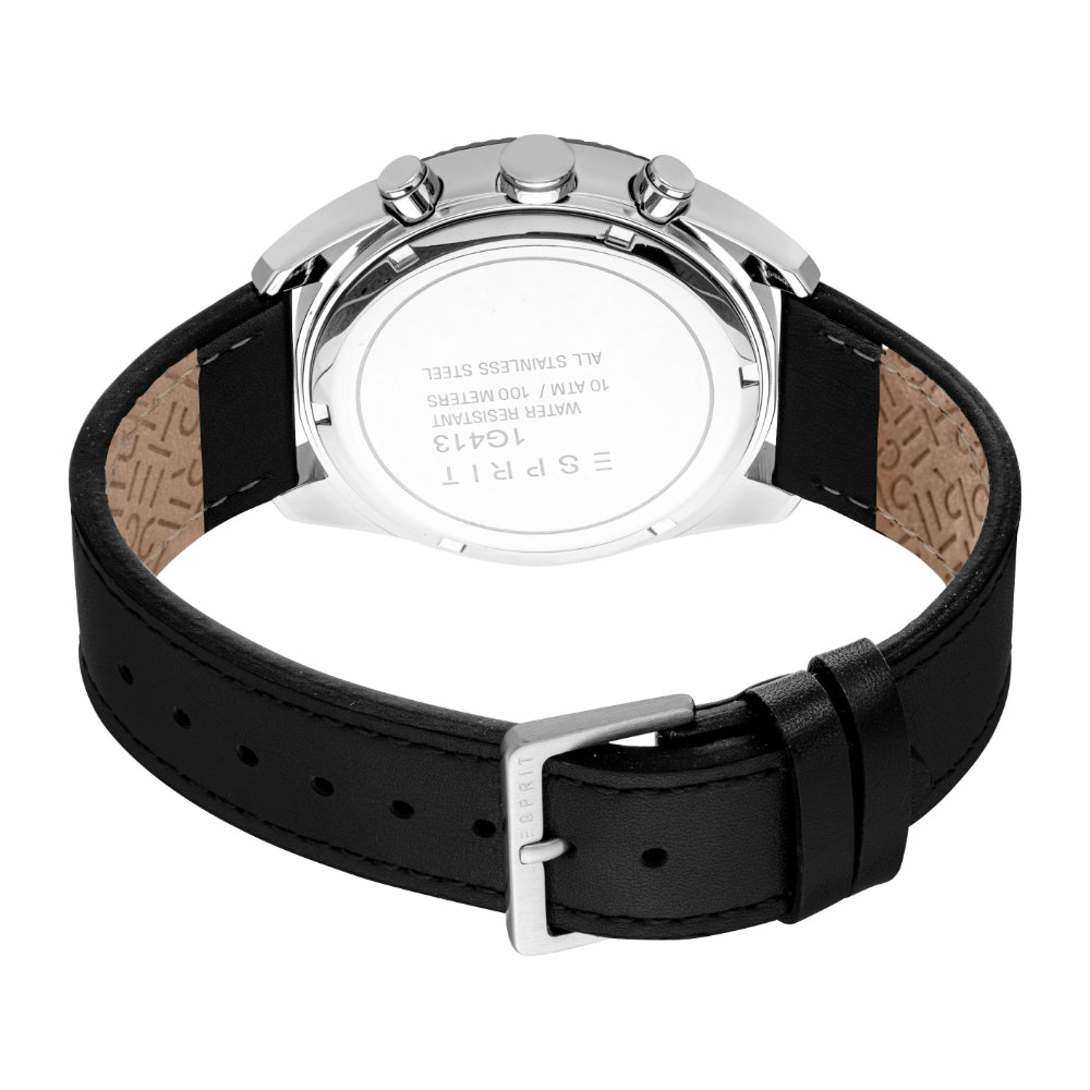 ESPRIT Men's Two Tone Silver & Black Color Watch with Chronograph Func ...