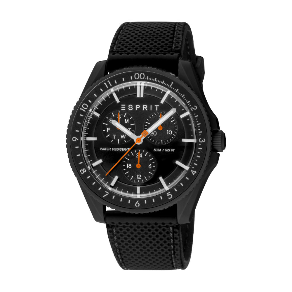 ESPRIT Men & Women's Black Color Watch with Black Dial and Silicone St ...