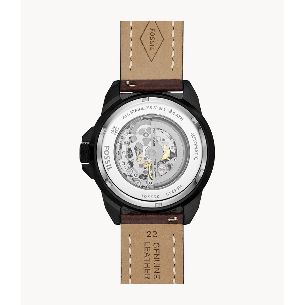 Fossil Bronson Men's Automatic Brown Eco Leather Watch – Blue Salon