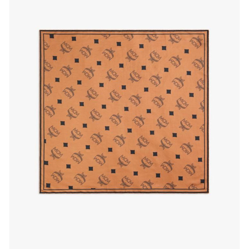 MCM All-Over Logo Print Scarf – Blue Salon