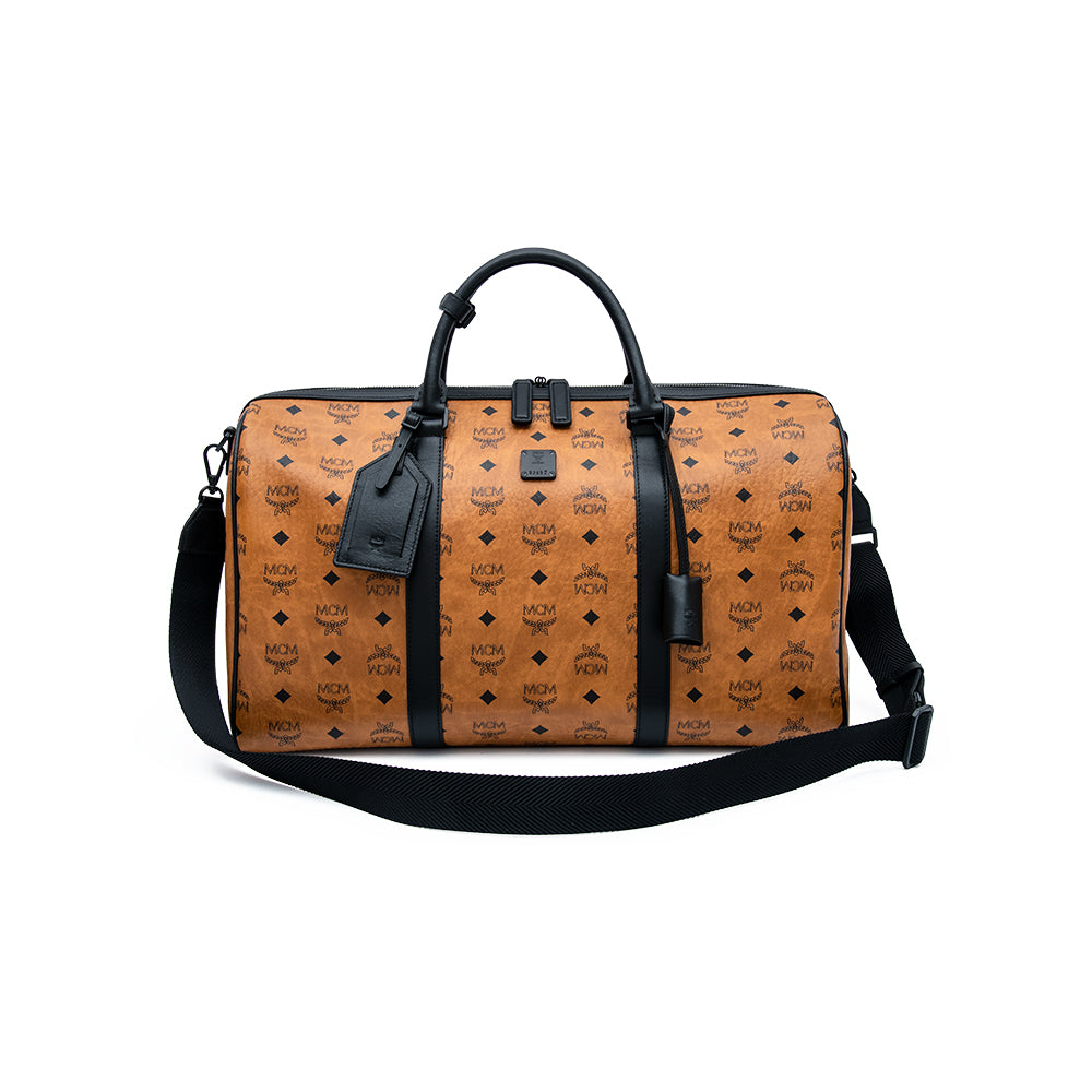 MCM Ottomar Visetos Weekender Traveller Bag Cognac Medium – Blue Salon